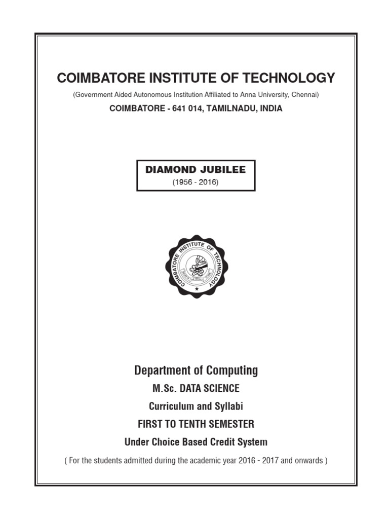 M.SC Data Science Syllabus | Download Free PDF | Probability ...