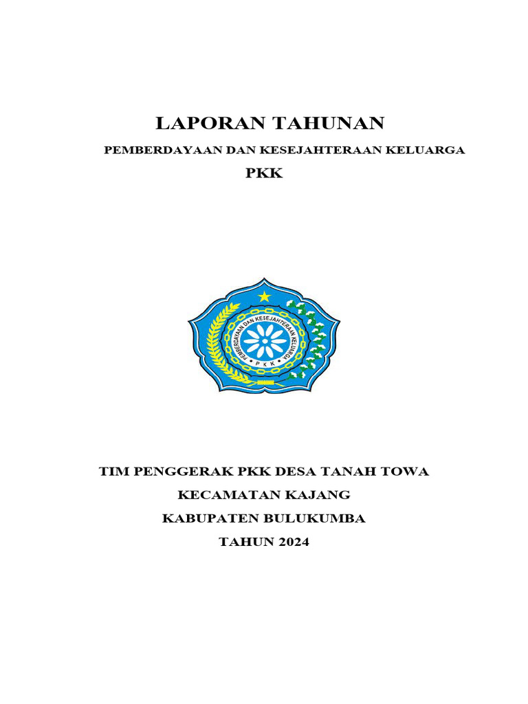 Laporan Tahunan PKK Desa Tanah Towa | PDF | Pengelolaan Keuangan & Uang ...