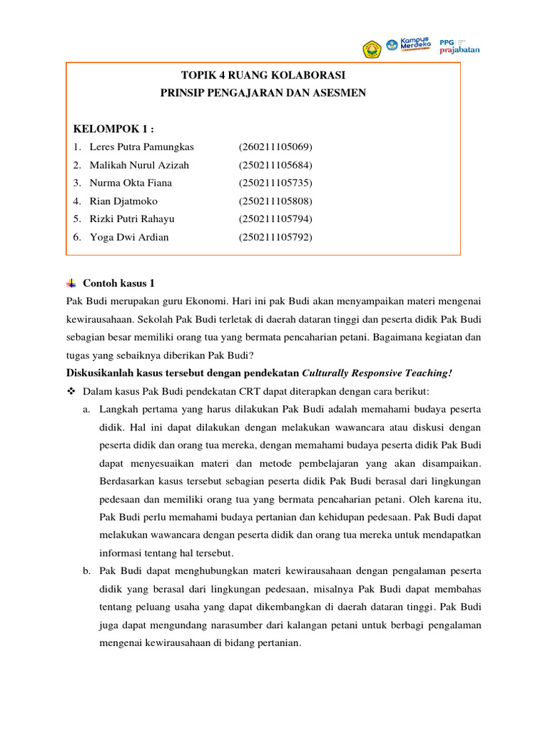 Rian Djatmoko T4 - Ruang Kolaborasi - Kelompok 1 | PDF