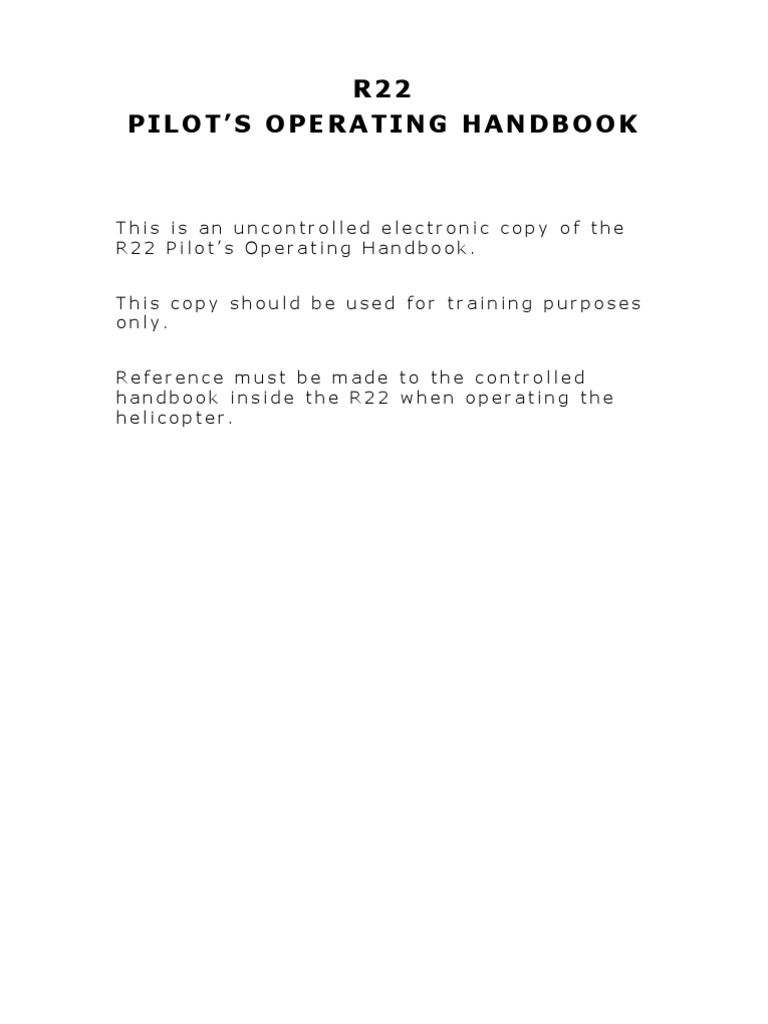 R22 Flight Manual | PDF | Helicopter | Helicopter Rotor