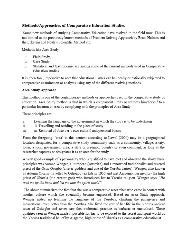 Methods and Approaches of Comparative Education | PDF | Hypothesis ...