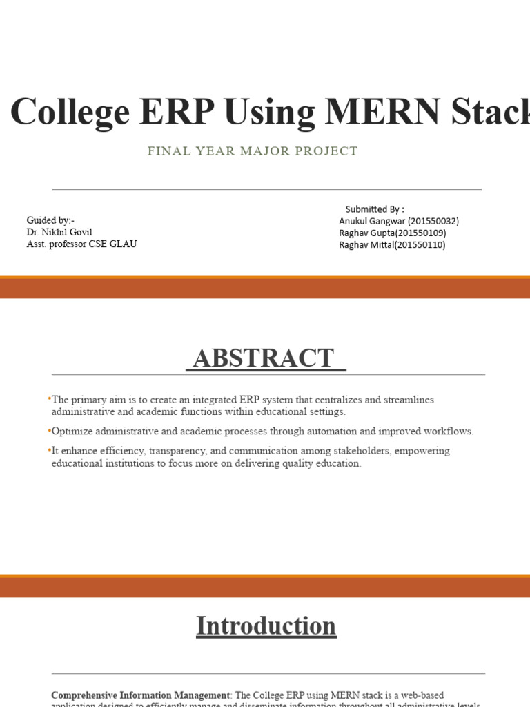 College ERP Using MERN Stack | PDF | Enterprise Resource Planning | Computing