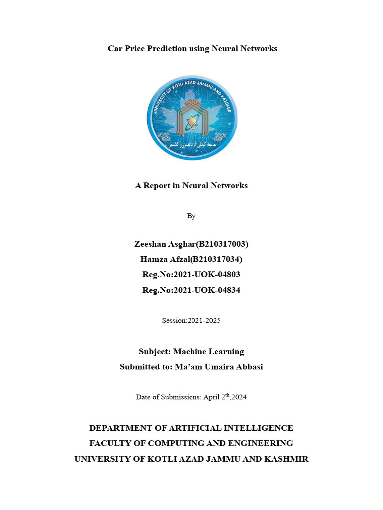 Car Price Prediction Using Neural Networks | PDF | Applied Mathematics ... Car Price Prediction Using Neural Networks | PDF | Applied Mathematics ...