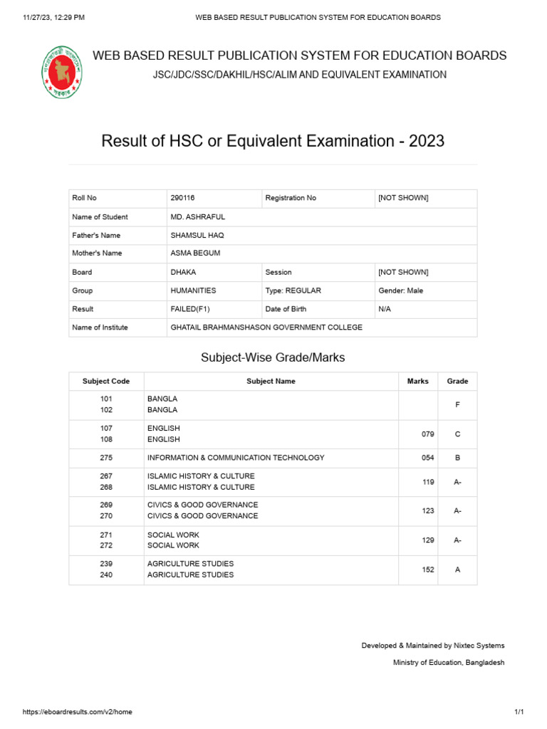 Web Based Result Publication System For Education Boards | PDF ...