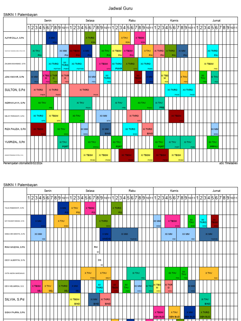 JADWAL GURU | PDF