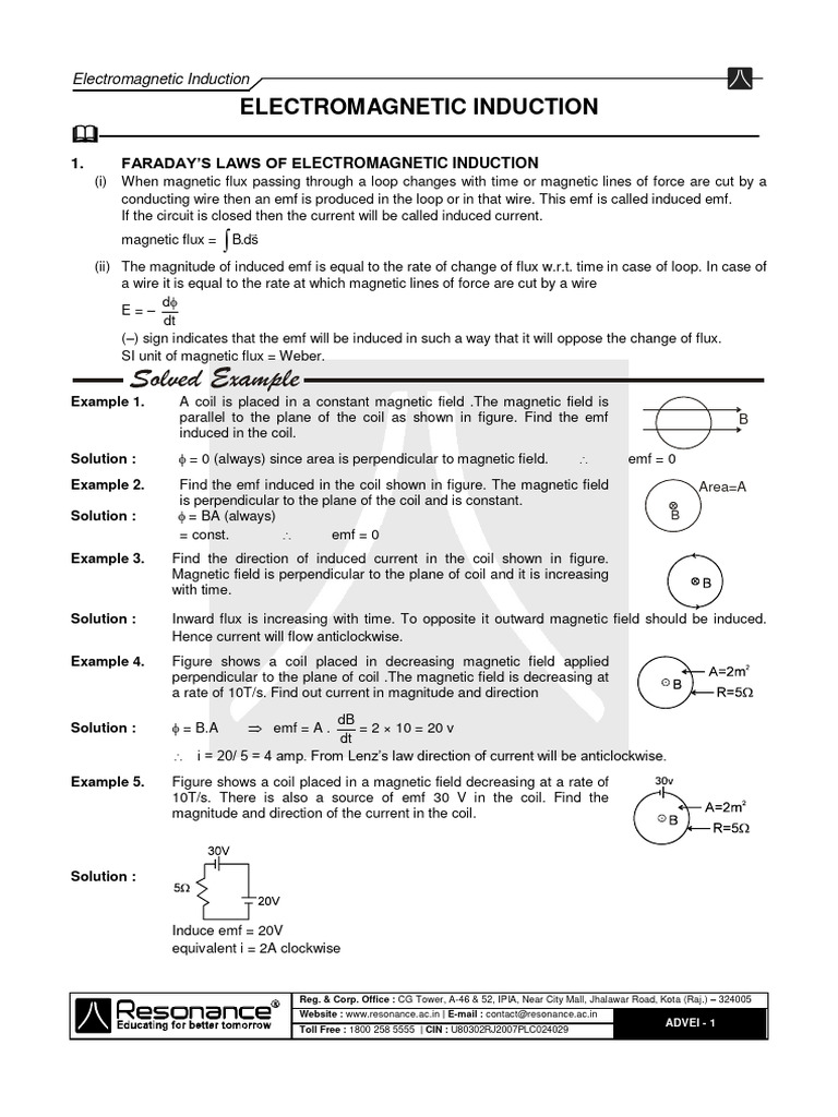 EMI Theory1 | PDF | Electromagnetic Induction | Inductance