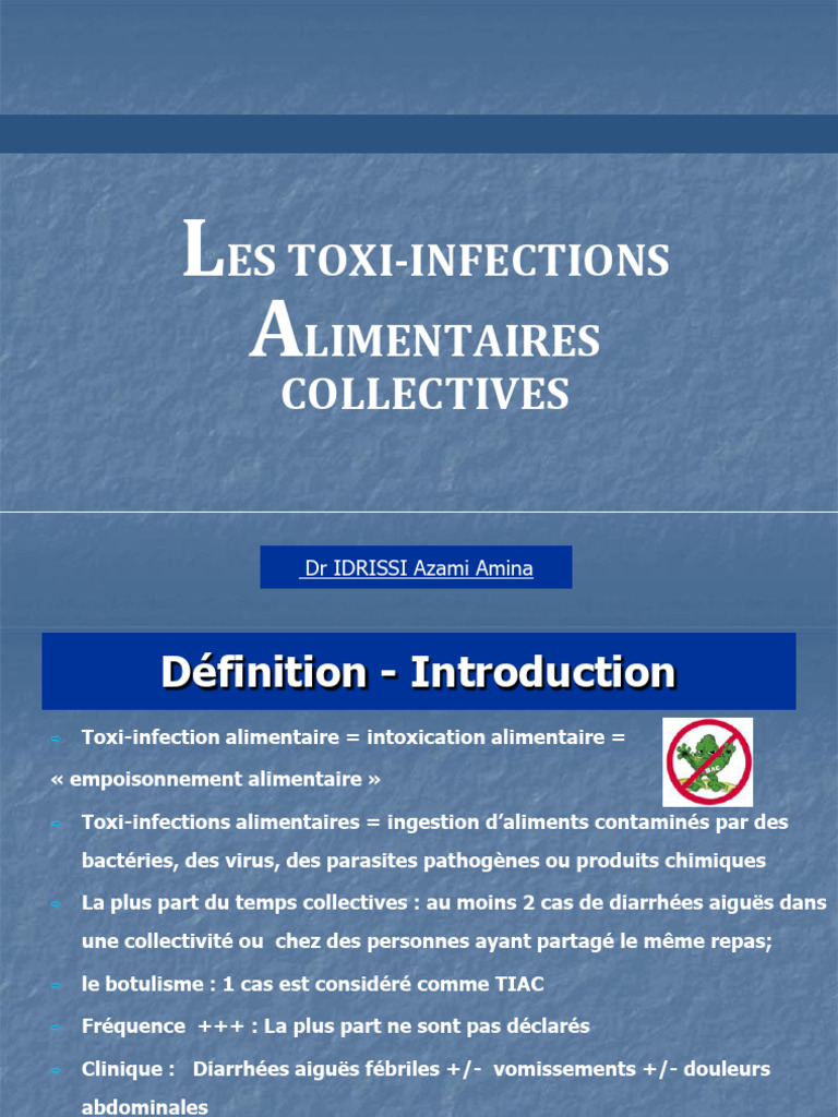 Toxi-infections alimentaires : Guide | PDF | Intoxication alimentaire ...