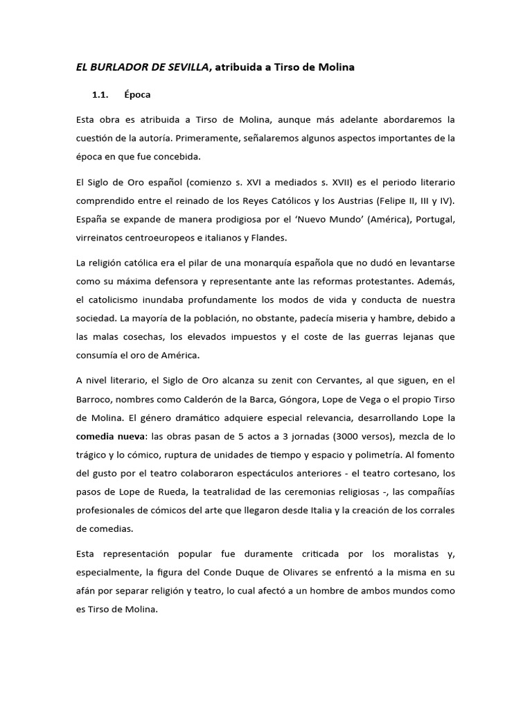 Burlador de Sevilla | PDF