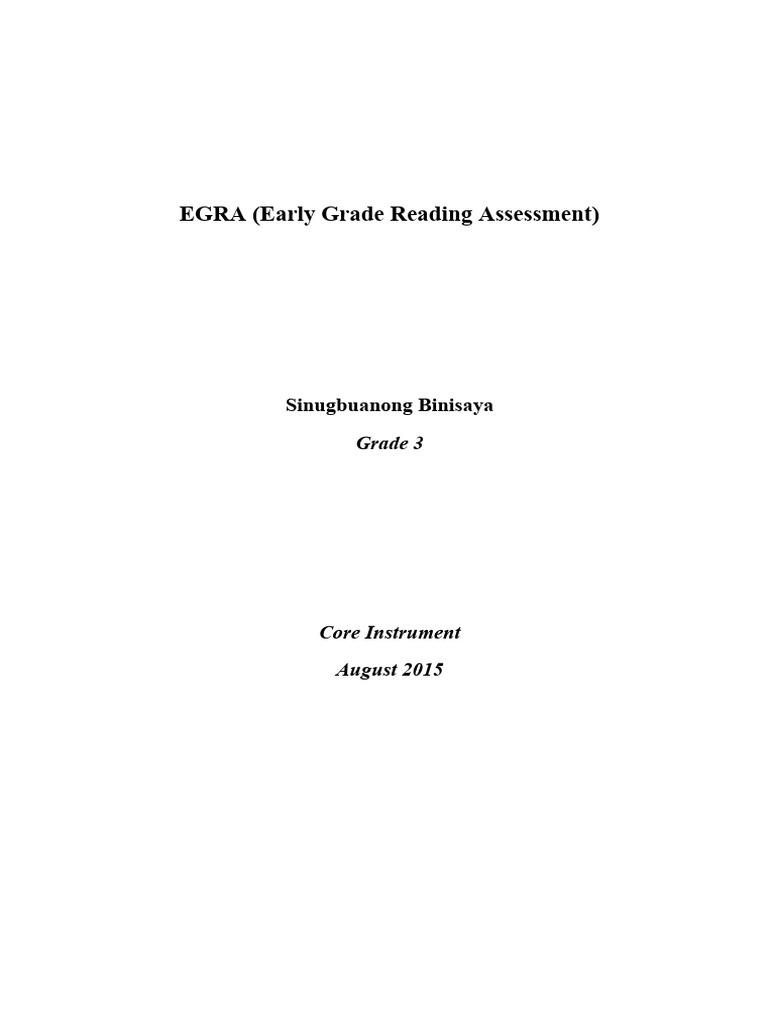 EGRA Toolkit Grade 3 - SB | PDF