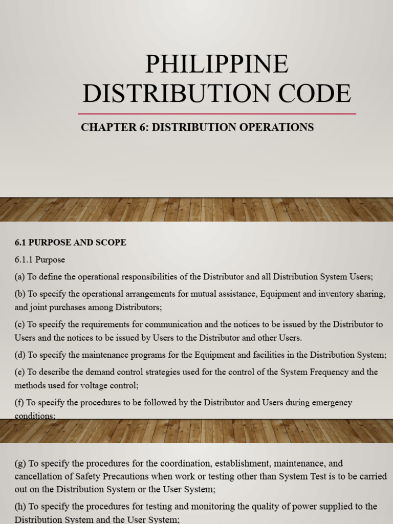Philippine Distribution Code Chapter 6 | PDF | Electric Power Distribution | Electrical Grid