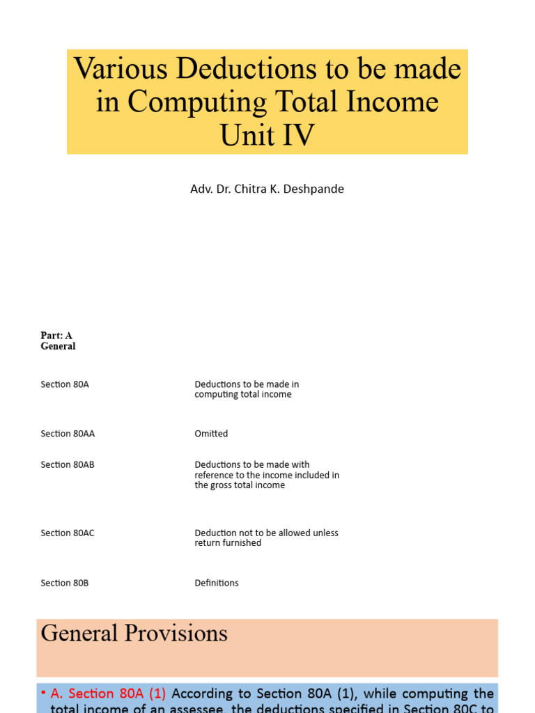 Deductions From Total Income | PDF | Tax Deduction | Life Annuity