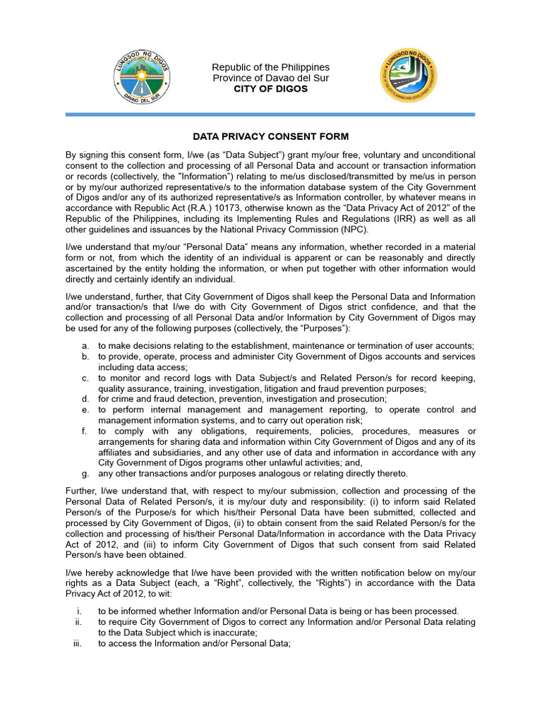 (Annex A) Consent Form | PDF | Privacy | Database Transaction