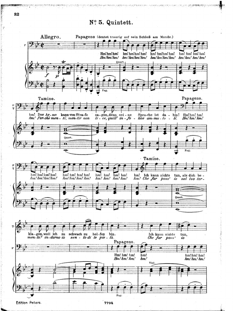 HMHMHM Quintet Mozart | PDF