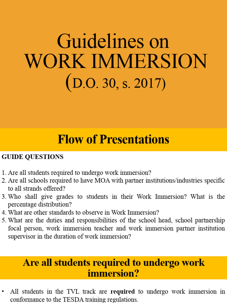Work Immersion Ppt Moa | PDF | Teachers | Insurance