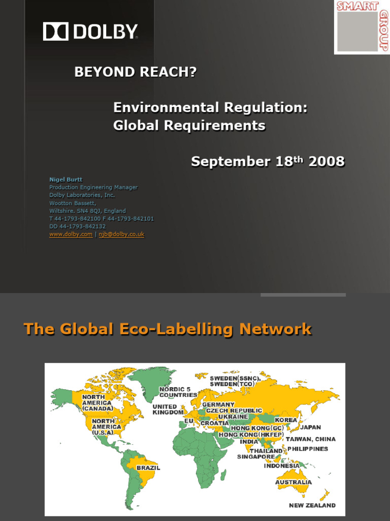 Beyond REACH - Environmental Regulation Global Requirements (2008 ...