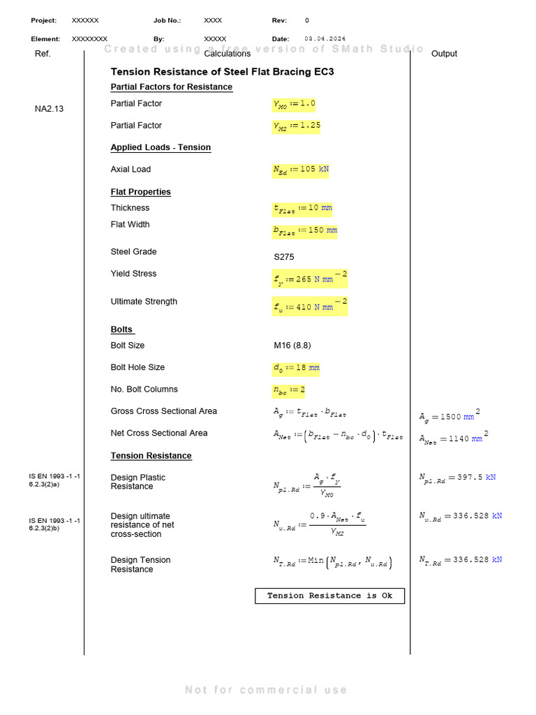 Flat Bracing Design EC3 | PDF | Strength Of Materials | Screw