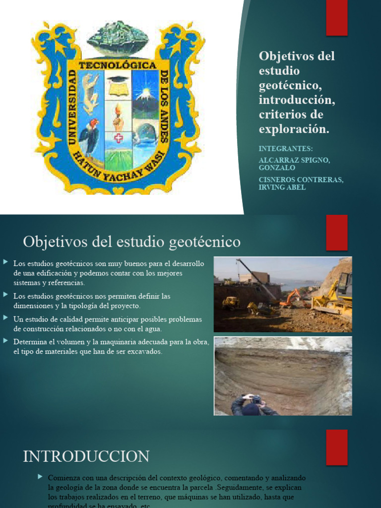 Objetivos Del Estudio Geotécnico, Introducción, Criterios | PDF