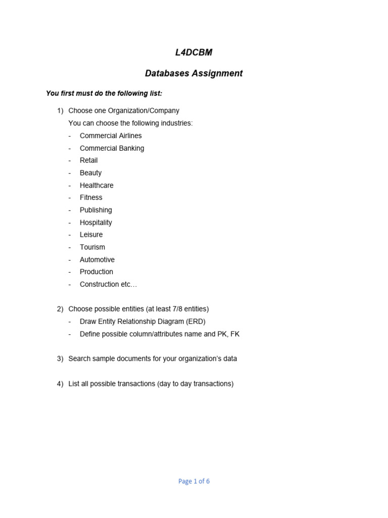 DB Assignment Guidline | Download Free PDF | Databases | Computing