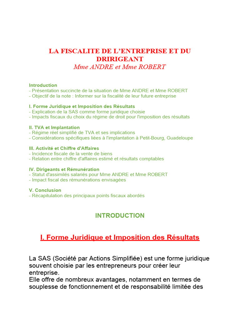 Fiscalité SAS en Guadeloupe : Guide Complet | PDF | Taxe sur la valeur ...
