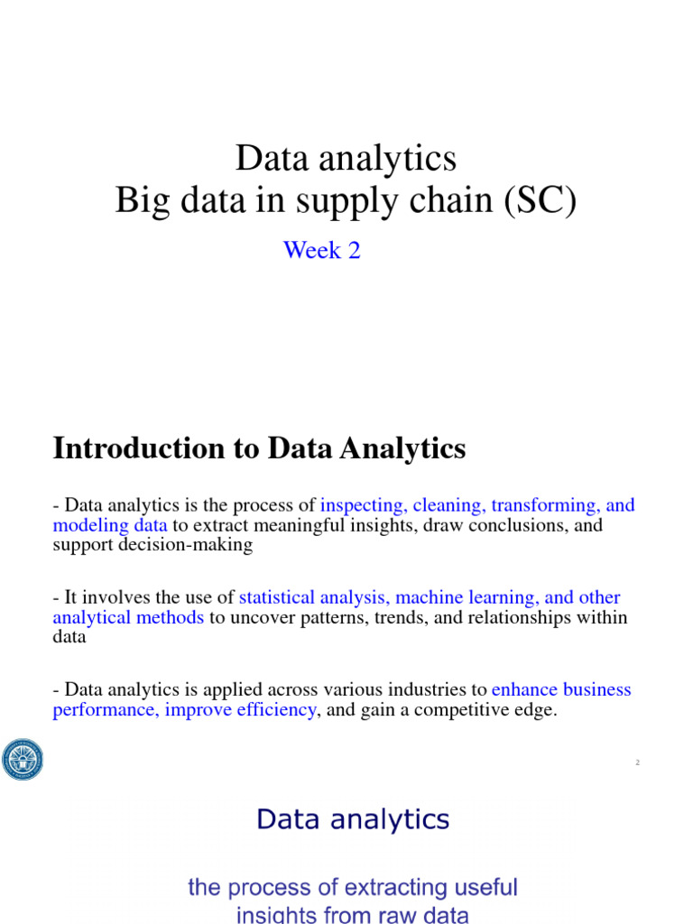 SCA - Module 1-2 | PDF | Analytics | Supply Chain
