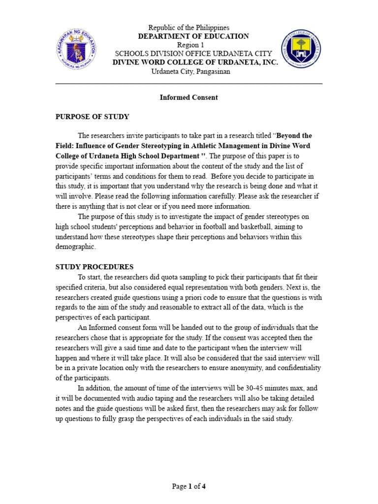 informed_consent_draft | PDF | Stereotypes | Privacy
