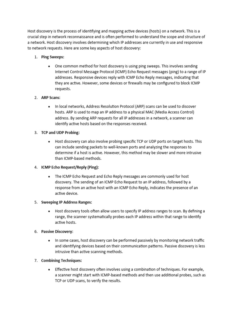 Host Discovery | Download Free PDF | Internet Protocols | Computer Network