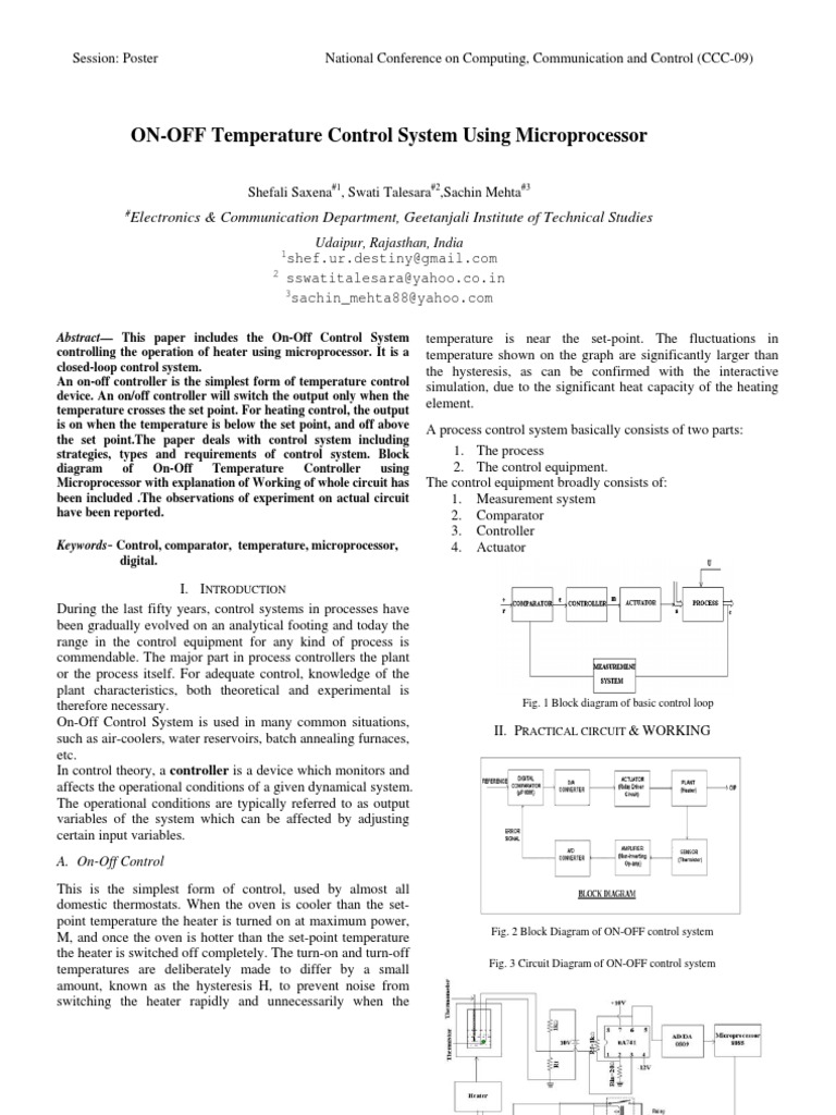 ON-OFF Temperature Control System Using Microprocessor | PDF | Analog ...
