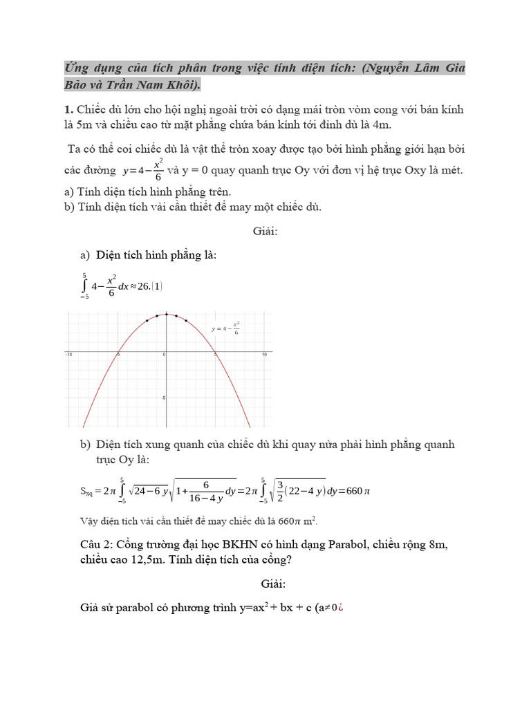 NG D NG C A Tích Phân Nhóm 3 | PDF