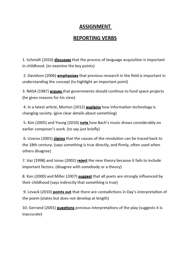 Reporting Verbs | PDF