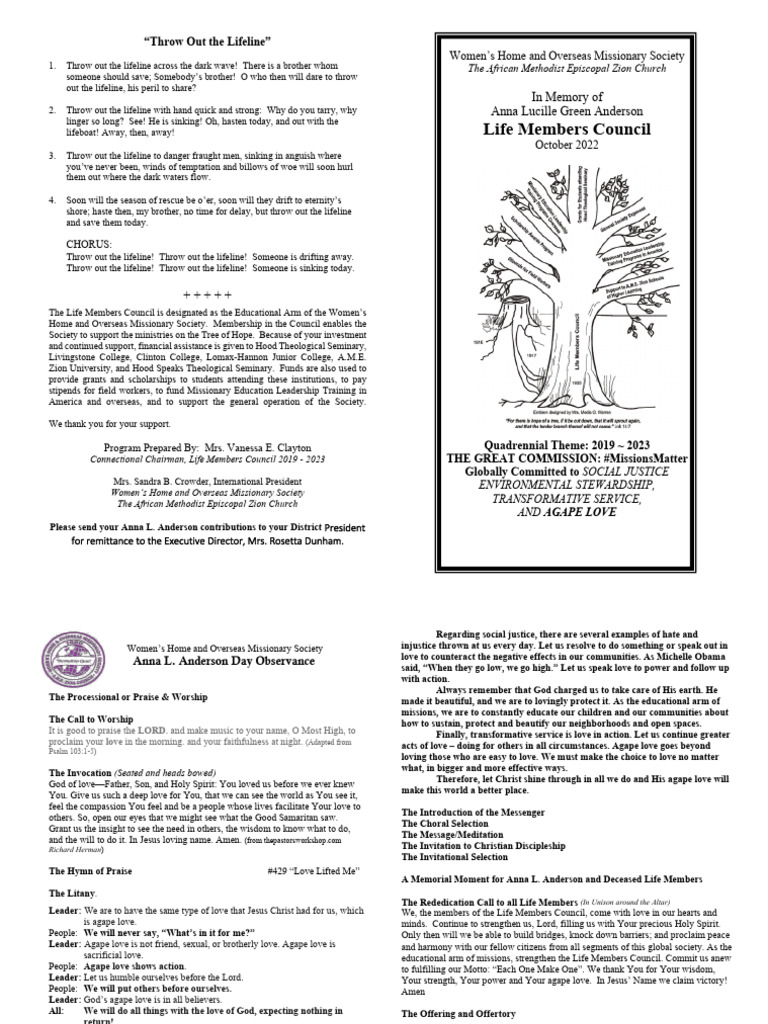 Anna L. Anderson Day Observance | PDF | Love | Jesus