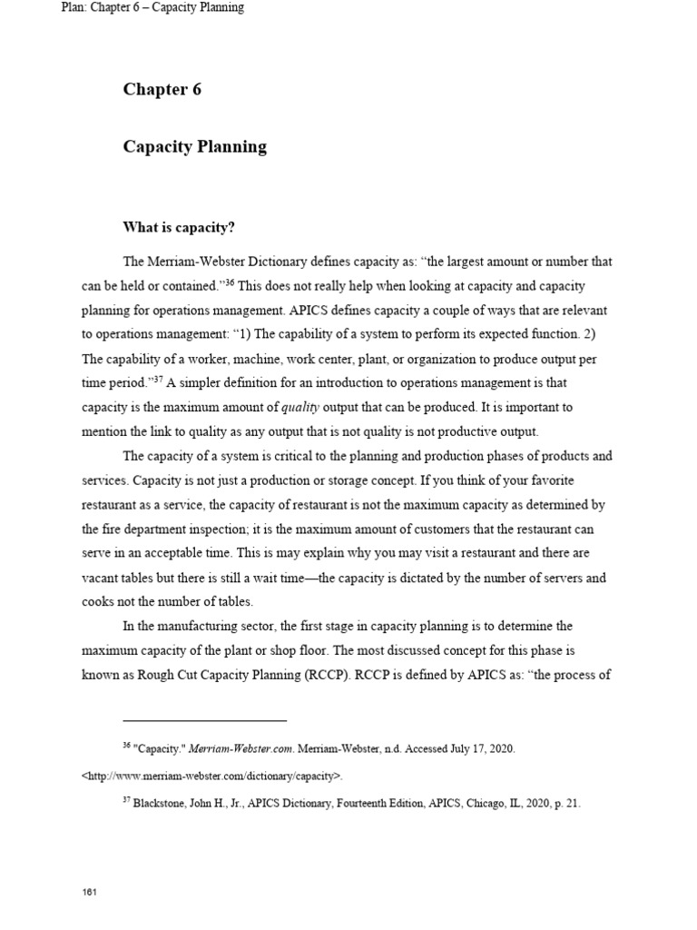 Capacity Planning | PDF | Inventory | Business