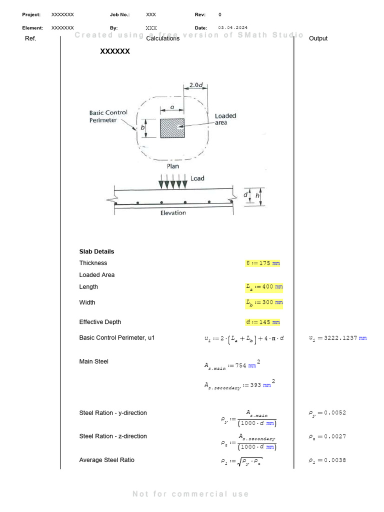 Punching Shear Concentrated Load On A Slab (No Reinforcement ...