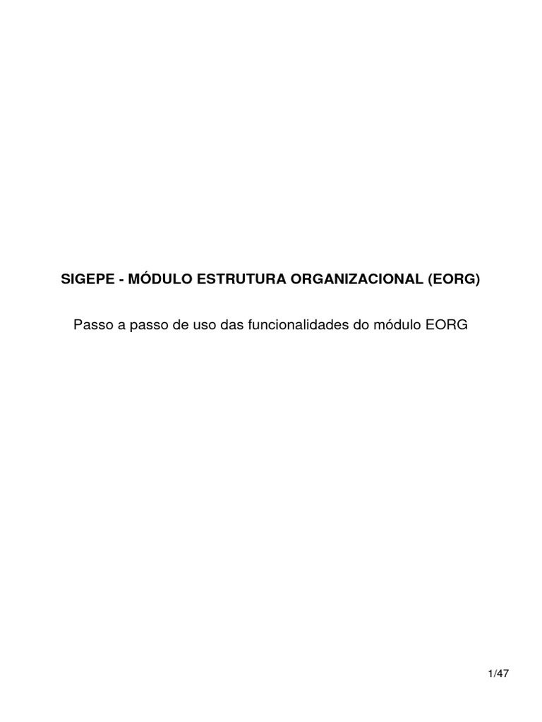 Passo A Passo de Uso Das Funcionalidades Do Módulo EORG | PDF | Gestão de recursos humanos