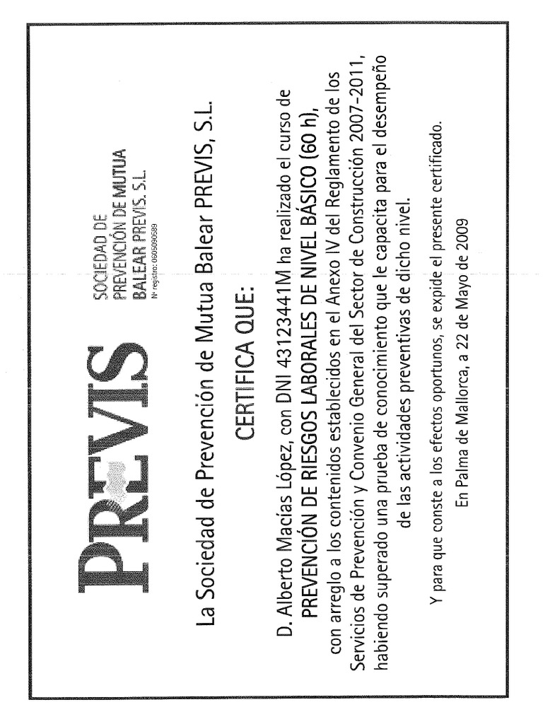 1.13. Form. 60h. Dipl. Nivel Básico en PRL Alberto Macias | PDF