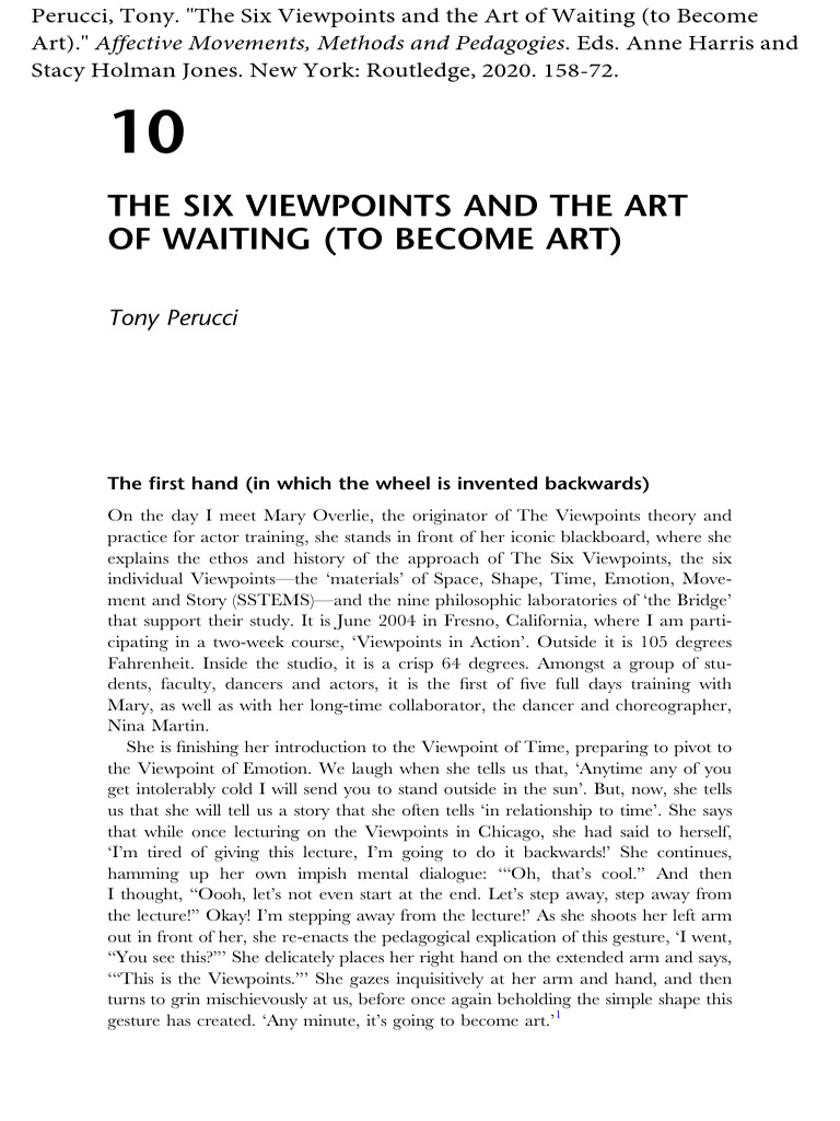 The Six Viewpoints and The Art of Waitin | PDF | Art