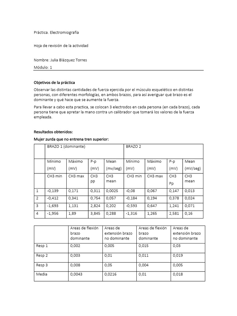 Electromiograma | Descargar gratis PDF | Contracción muscular | Músculo
