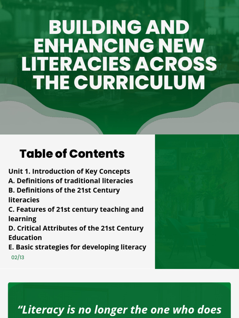 Building and Enhancing New Literacies Across The Curriculum | PDF ...