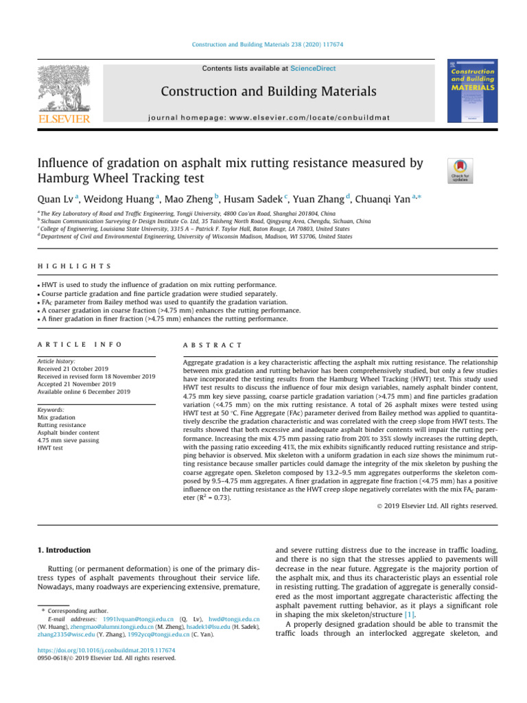 Asphalt Mix Gradation and Rutting Resistance | PDF | Creep (Deformation ...
