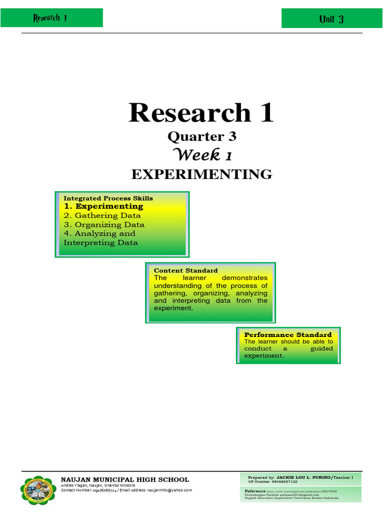 1 ST Week Conducting Experiment | PDF | Experiment | Confounding