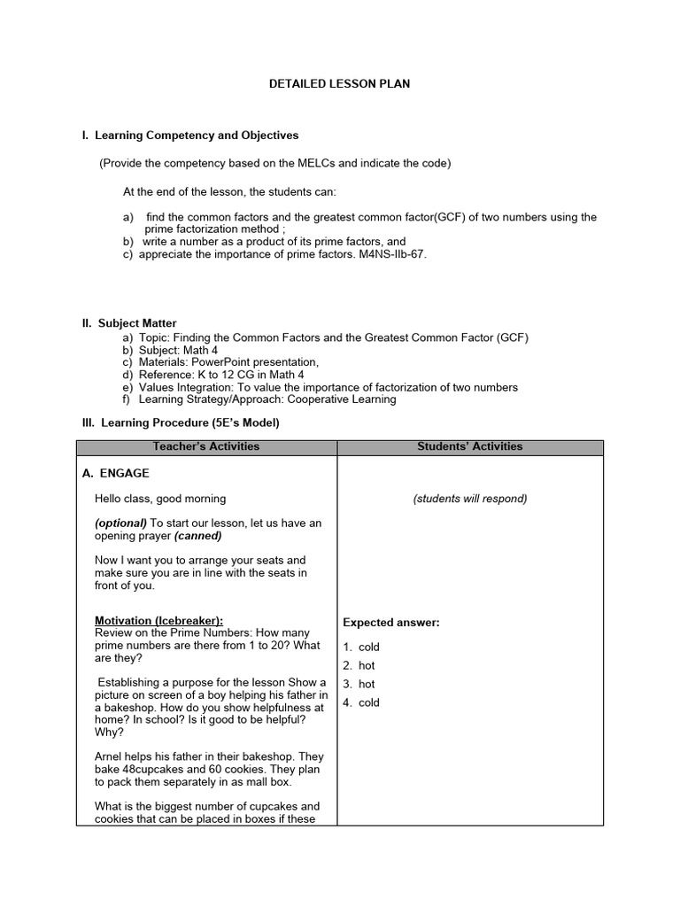 Detailed-Lesson-Plan | PDF | Lesson Plan | Learning