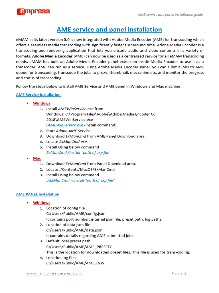 AME Service and Panel Installation Guide | Download Free PDF | Mac Os ...