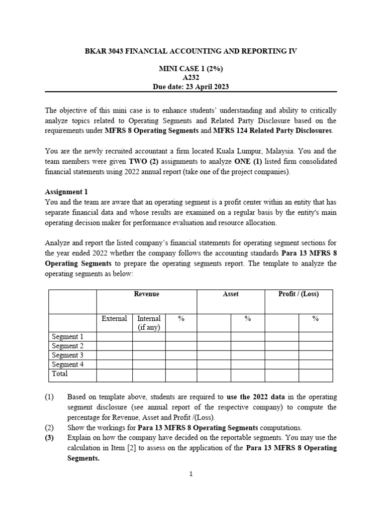 MC 1 | PDF | Financial Statement | Business