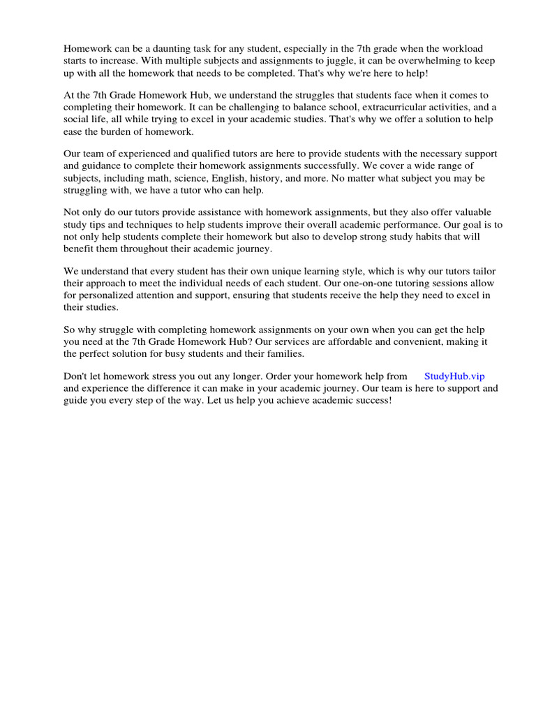 7th Grade Homework Hub | PDF | Homework | Essays