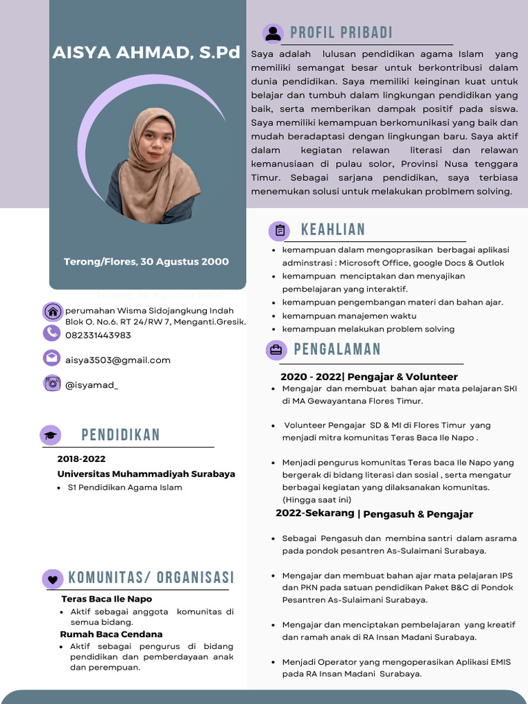 Contoh Format CV Gen Z | PDF