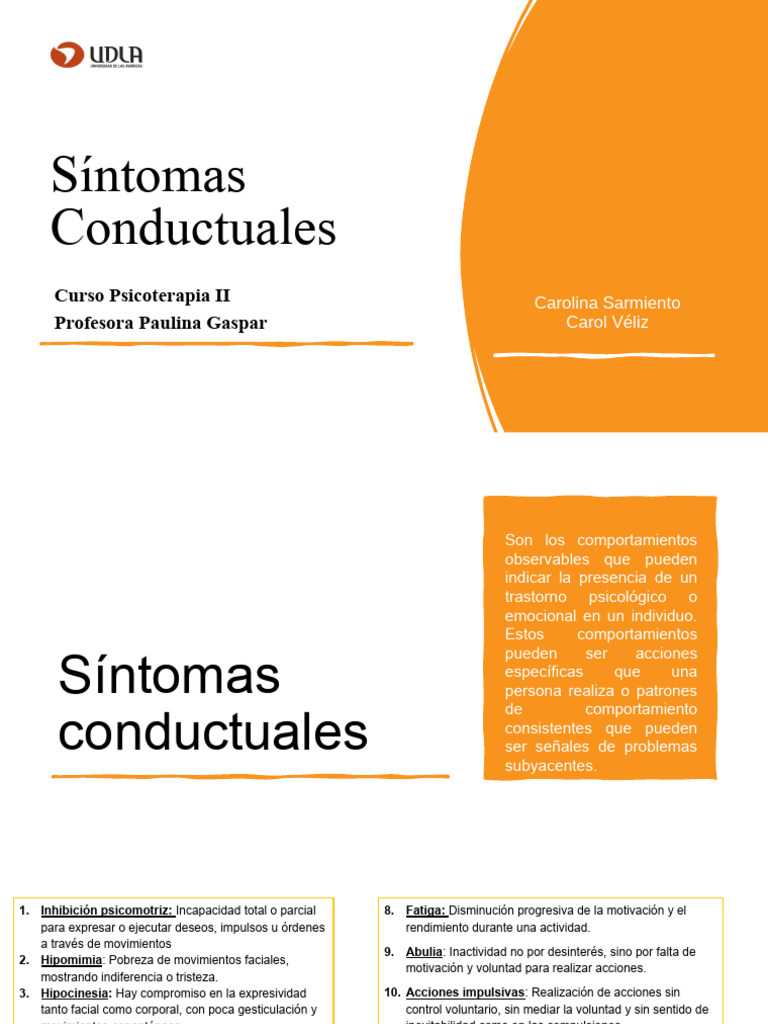 Síntomas Conductuales | PDF | Comportamiento | Trastorno mental