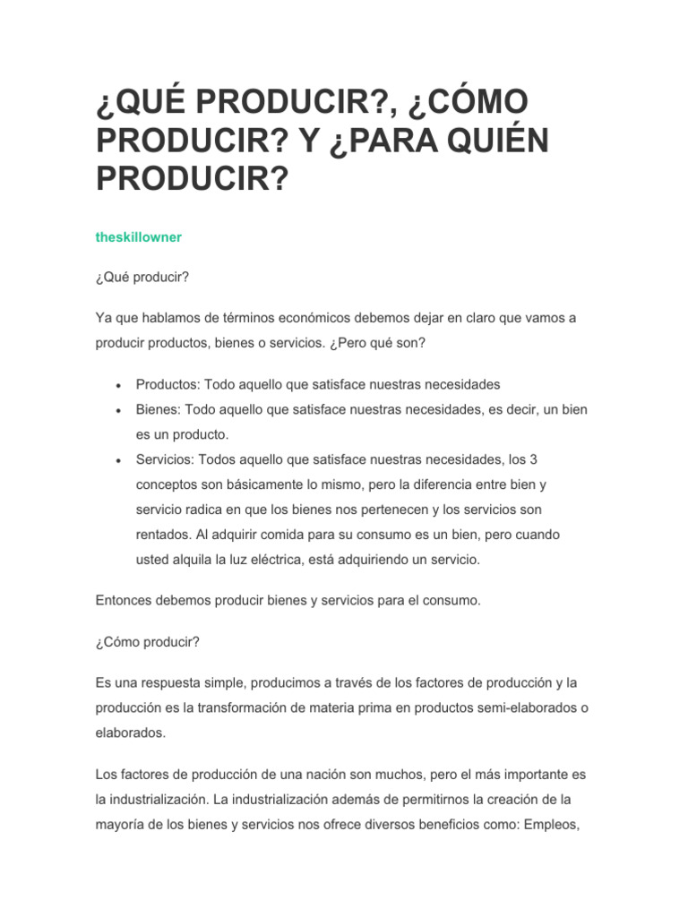 Qué Cómo y para Quien Producir (1) (1) - 240401 - 211908 | PDF