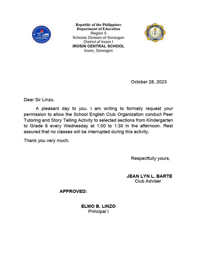 Eng Club Letter | PDF