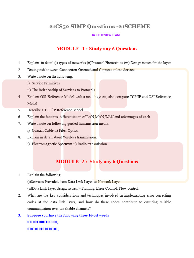 21CS62 Tie Simp | PDF | Transmission Control Protocol | Routing