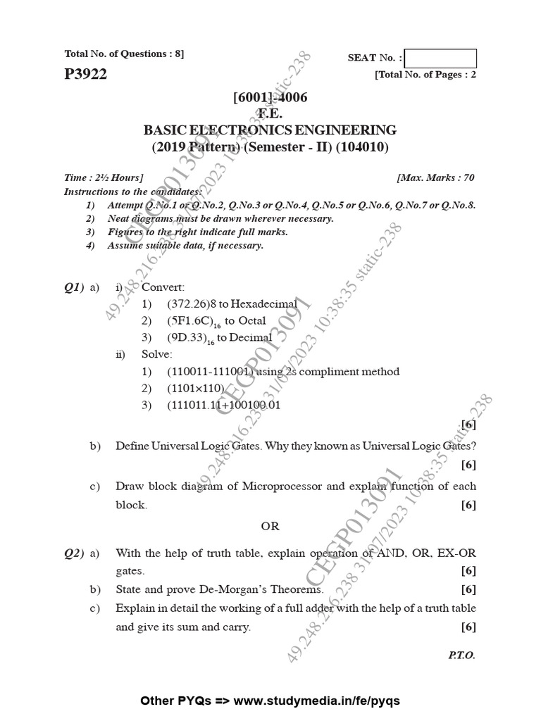 BXE May - Jun - 2023 | PDF | Electrical Engineering | Electronics