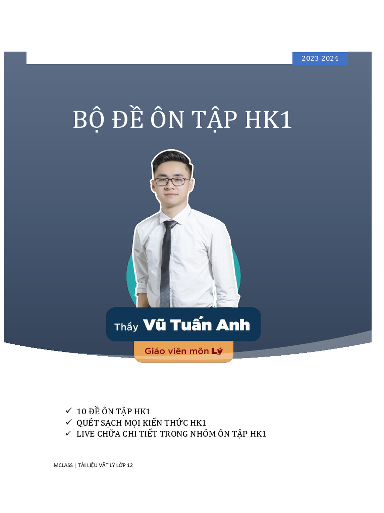 Thầy Vũ Tuấn Anh. Sách Bộ Đề HK1 | PDF